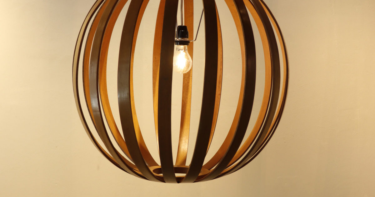 1970’s plywood big round lamp shade – BROWN. | 京都 二条新町の生活雑貨店