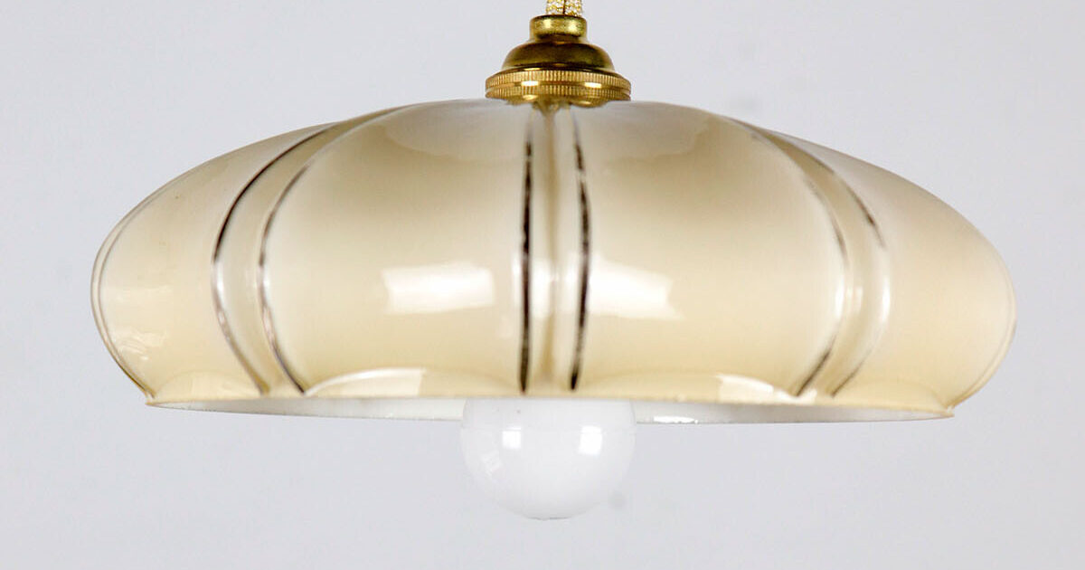 vintage shell glass shade pendant light – BROWN. | 京都 二条新町の生活雑貨店